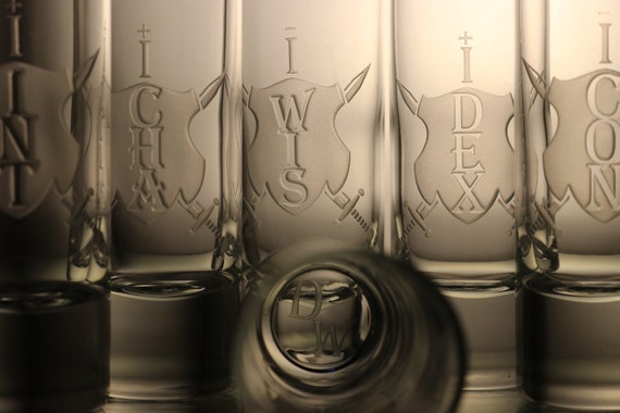 Shot Glass Set Ability Score Modifiers Dnd Glass - Etsy