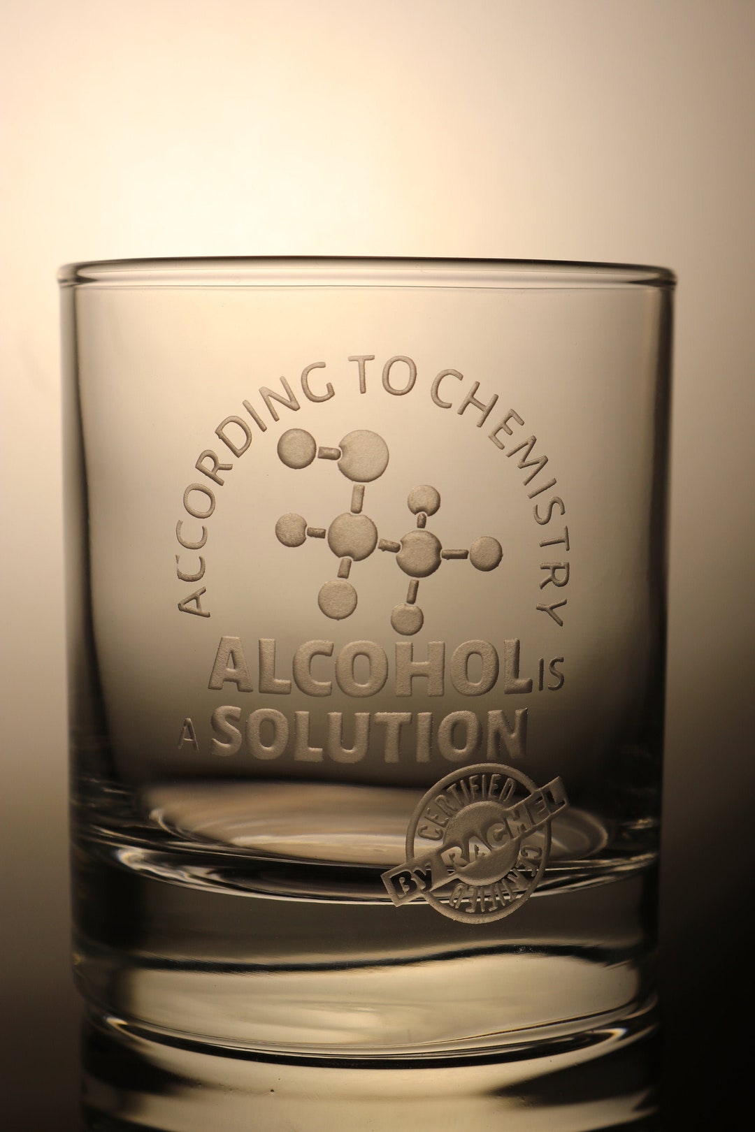 According to Chemistry, Alcohol is a Solution, Personalised Glass for ...