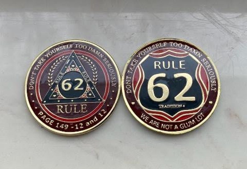 Rule 62 Token--tri-plate Token. Comes in 9 Colors and Two Designs ...