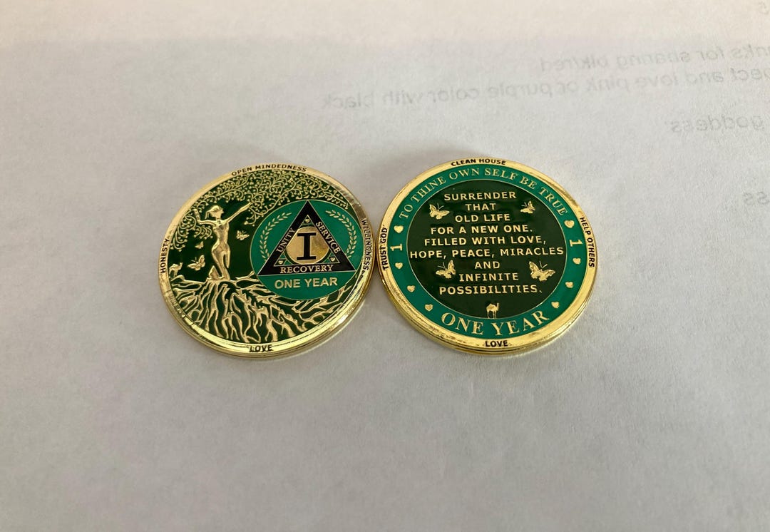 Tree of Love GREEN. Tokens, Chips, Medallions, Aa, Alcoholic Anonymous ...