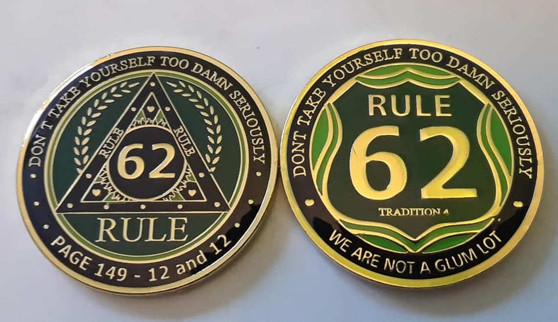 Rule 62 Token--tri-plate Token. Comes in 9 Colors and Two Designs ...