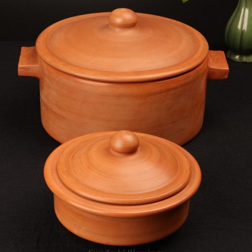 Unglazed Clay Pot for Cooking With Lid/ LEAD-FREE Earthen - Etsy