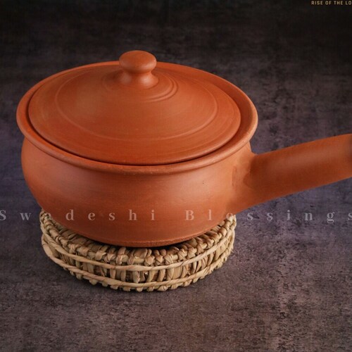 Unglazed Clay Frying Pan/ Earthen Wok/ Clay Skillet 10 - Etsy