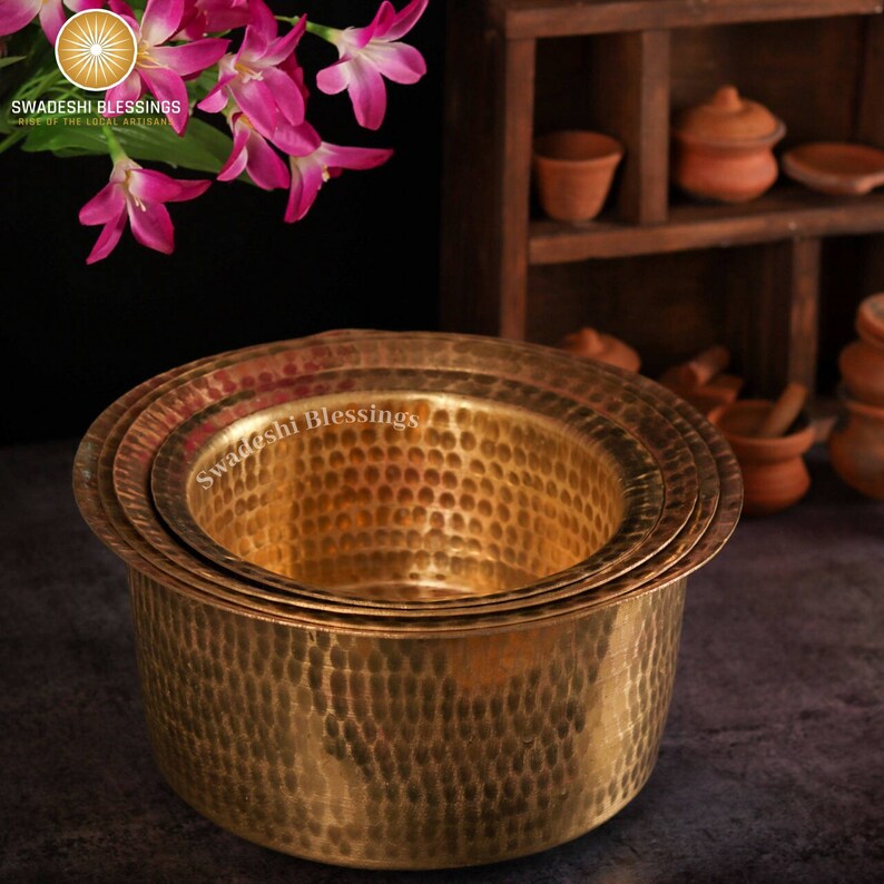 Traditional Pure Brass Cookware/ Handcrafted Brass Utensils/ - Etsy