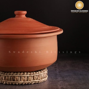 Unglazed Clay Handi/ Clay Pot for Cooking & Serving With Lid/ Ayurveda ...