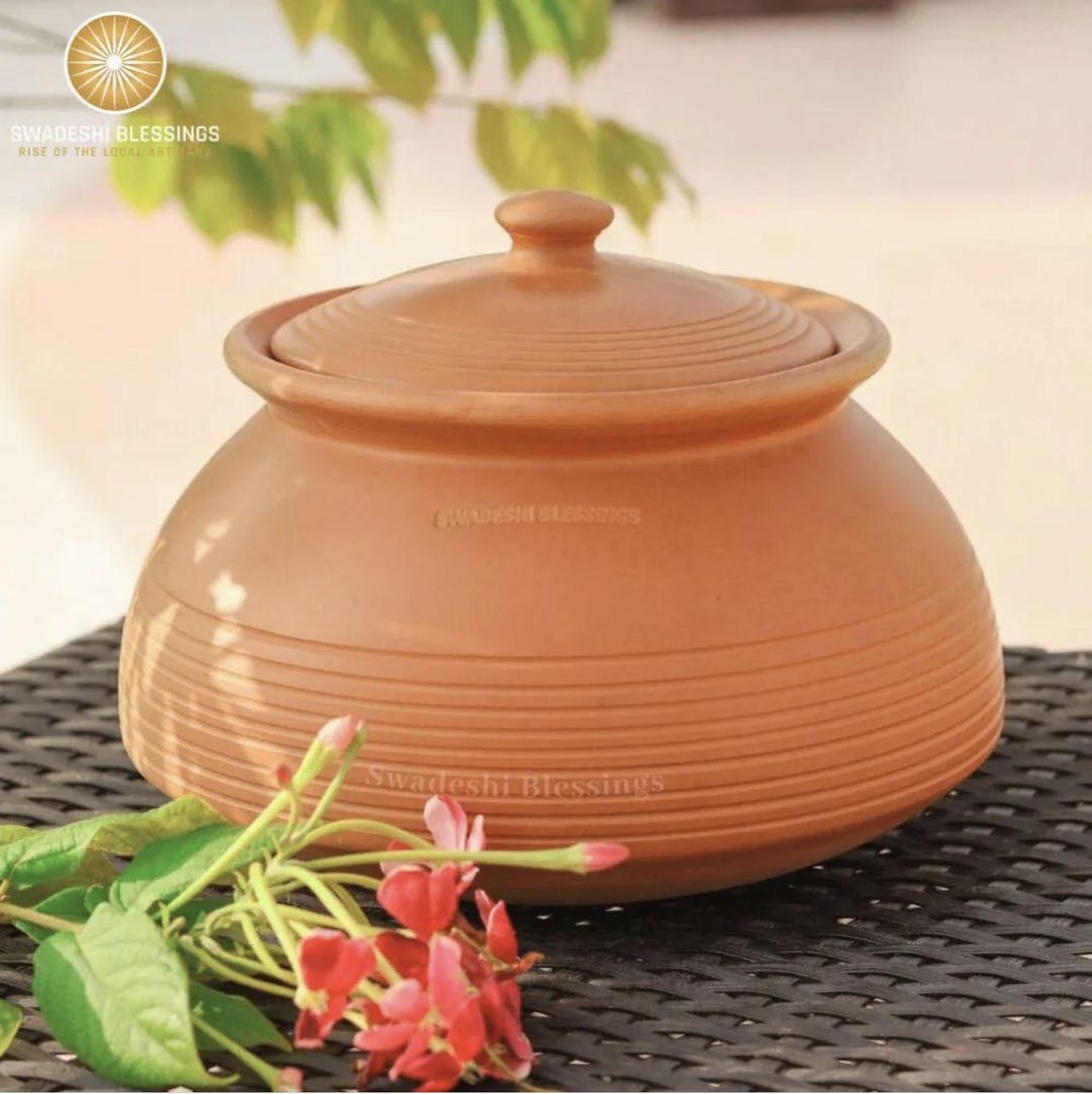 Unglazed Clay Pot for Cooking With Lid/ LEAD FREE Clay Cooking Pot ...
