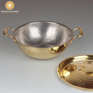 Traditional Pure Brass Cookware/ HandCrafted Brass Utensils/ Hammered ...