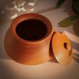 Unglazed Indian Clay Handi/ Clay Pot for Cooking & Serving With Lid, 2 ...