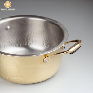 Handcrafted Brass Stock Pot With Tin Coating: Brass Cooking Utensils ...