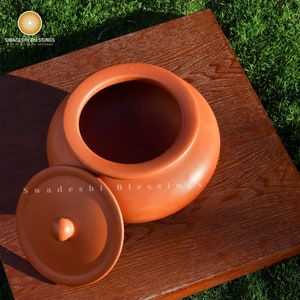 Unglazed Clay Handi/ Clay Pot for Cooking & Serving With Lid/ Ayurveda ...