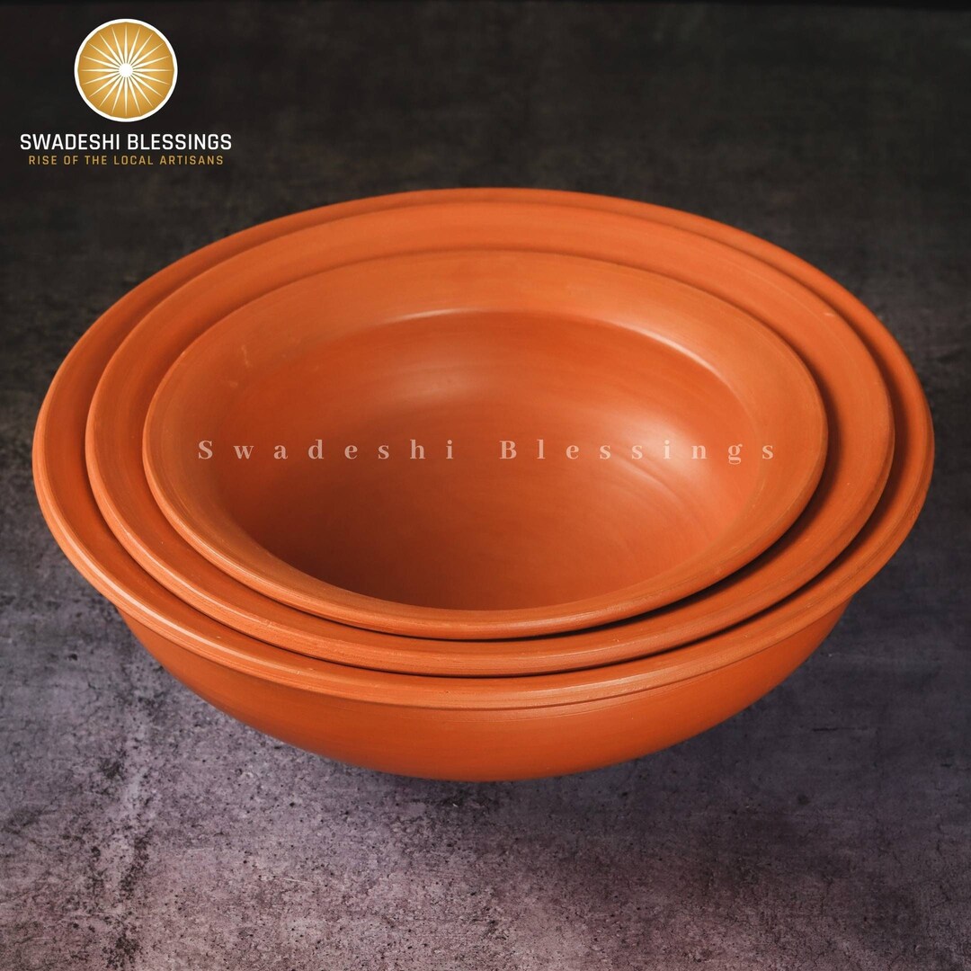 Unglazed Clay Pot for Cooking/ LEAD FREE Clay Cookware 1L, 2L, 3L Red ...