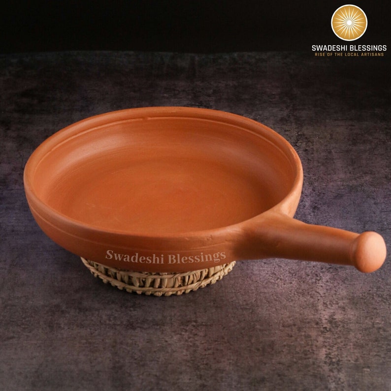 Unglazed Clay Frying Pan/ Earthen Wok/ Clay Skillet 10 - Etsy