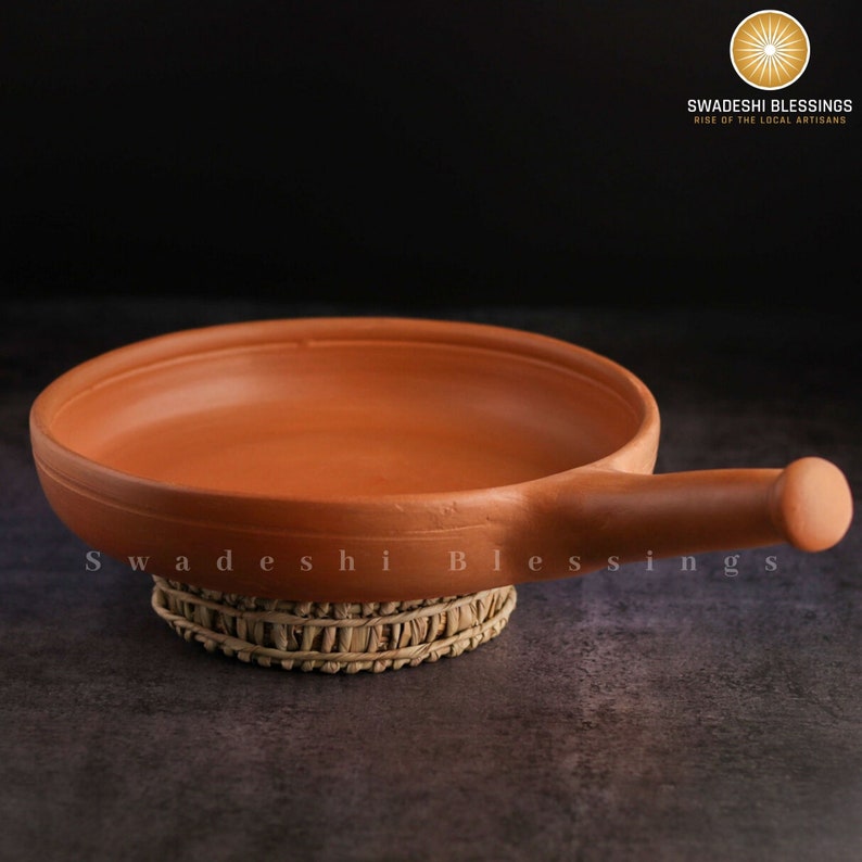 Unglazed Clay Frying Pan/ Earthen Wok/ Clay Skillet 10 - Etsy