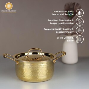 Traditional Pure Brass Cookware/ Handcrafted Brass Utensils/ Vintage ...