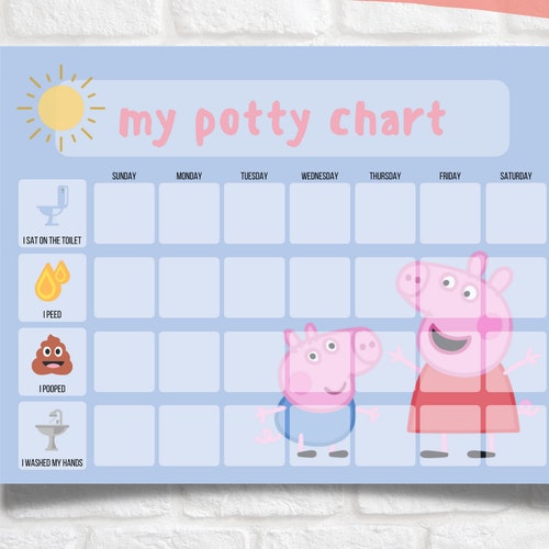 Peppa Pig Potty Chart Potty Training Chart Potty Chart Pdf - Etsy Australia