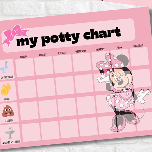 Minnie Mouse Pink Potty Chart Potty Training Chart Potty - Etsy Canada