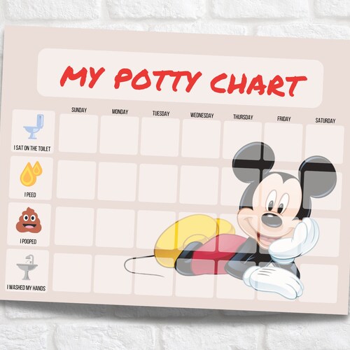 Mickey Mouse Clubhouse Printable Potty Training Chart - Etsy Singapore