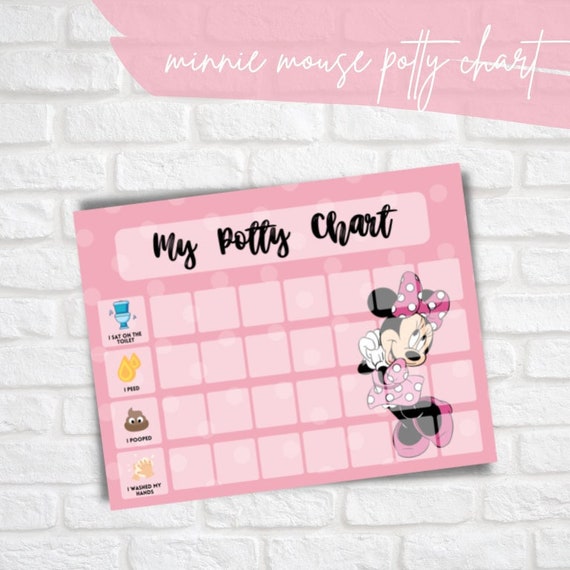 Toys pink minnie potty chart potty chart for girls minnie potty chart ...