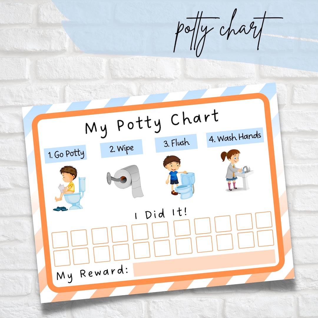 Potty Training Chart Bathroom Potty Training Toddler Potty - Etsy