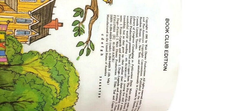 1981 Vintage Disney Book Titled "tod and Copper" From the Fox and the ...