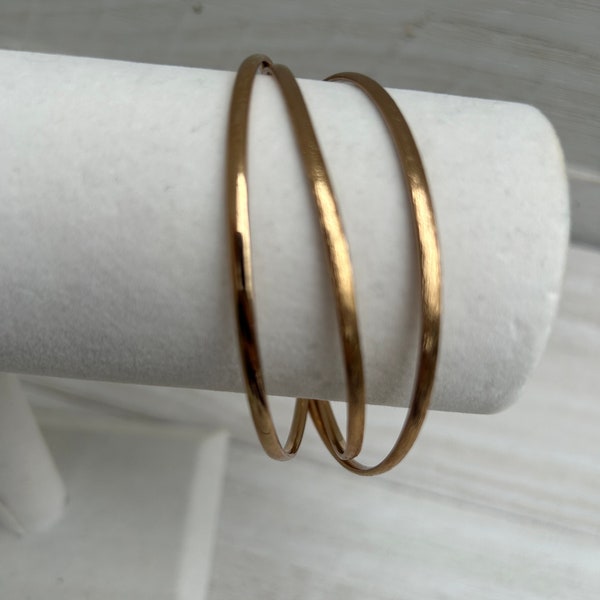 Thin Gold Bangle - Etsy UK