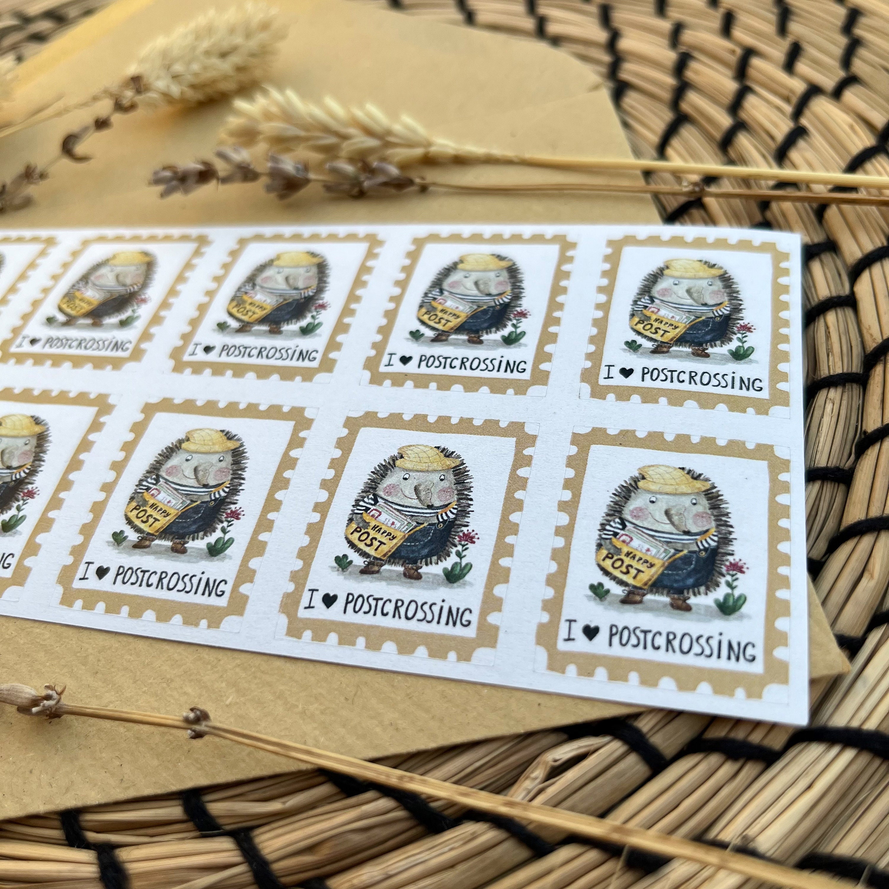 Stickers Sheet With Decorative Post Stamps 10 Pcs 25x32 Mm I - Etsy