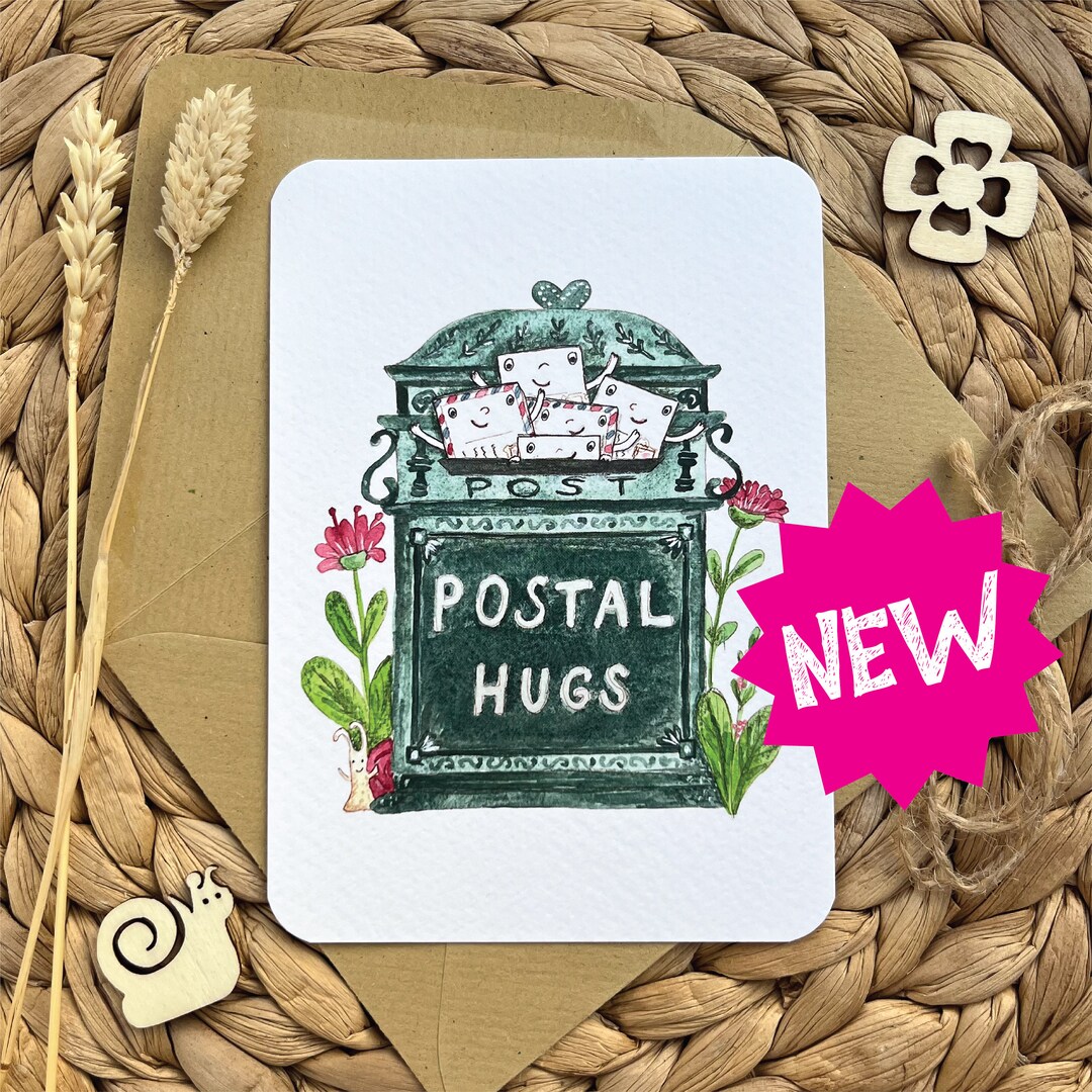 Postcards With a Mailbox Postal Hugs Full of Postcards Giving - Etsy