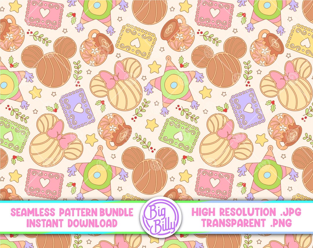 Mexican Posada Conchas Mouse Seamless PNG - Mexican Pan Dulce Repeating ...