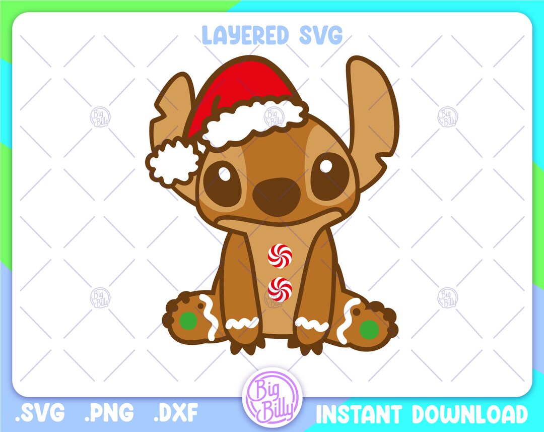 Gingerbread Stitch PNG, Stitch SVG, Christmas Gingerbread Cookie Stitch ...