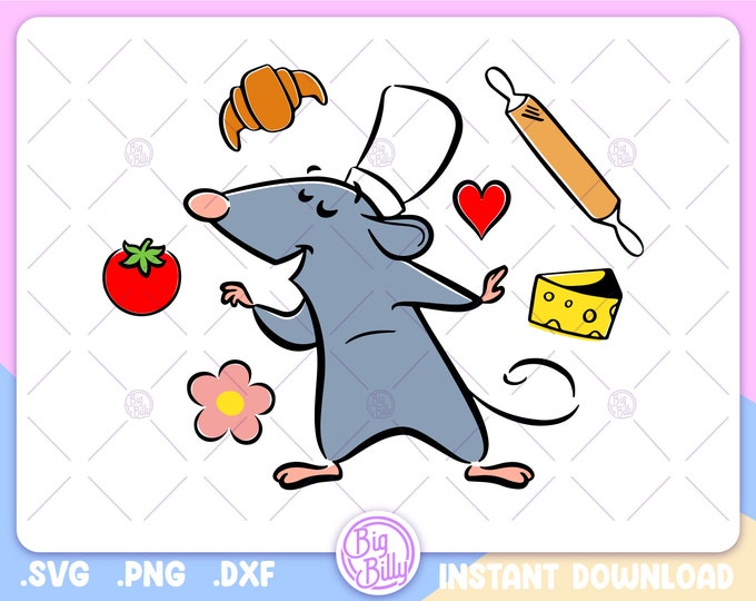 Remy Little Chef Ratatouille SVG and PNG Download Files, Remy Kids ...