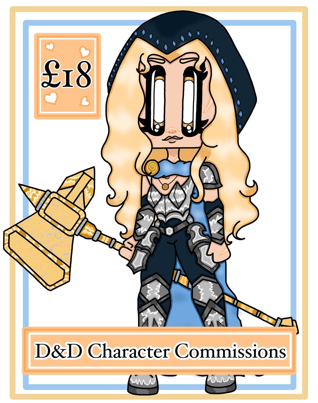 Custom Chibi Dnd Character Art, Fantasy Character Commission, Dungeons ...