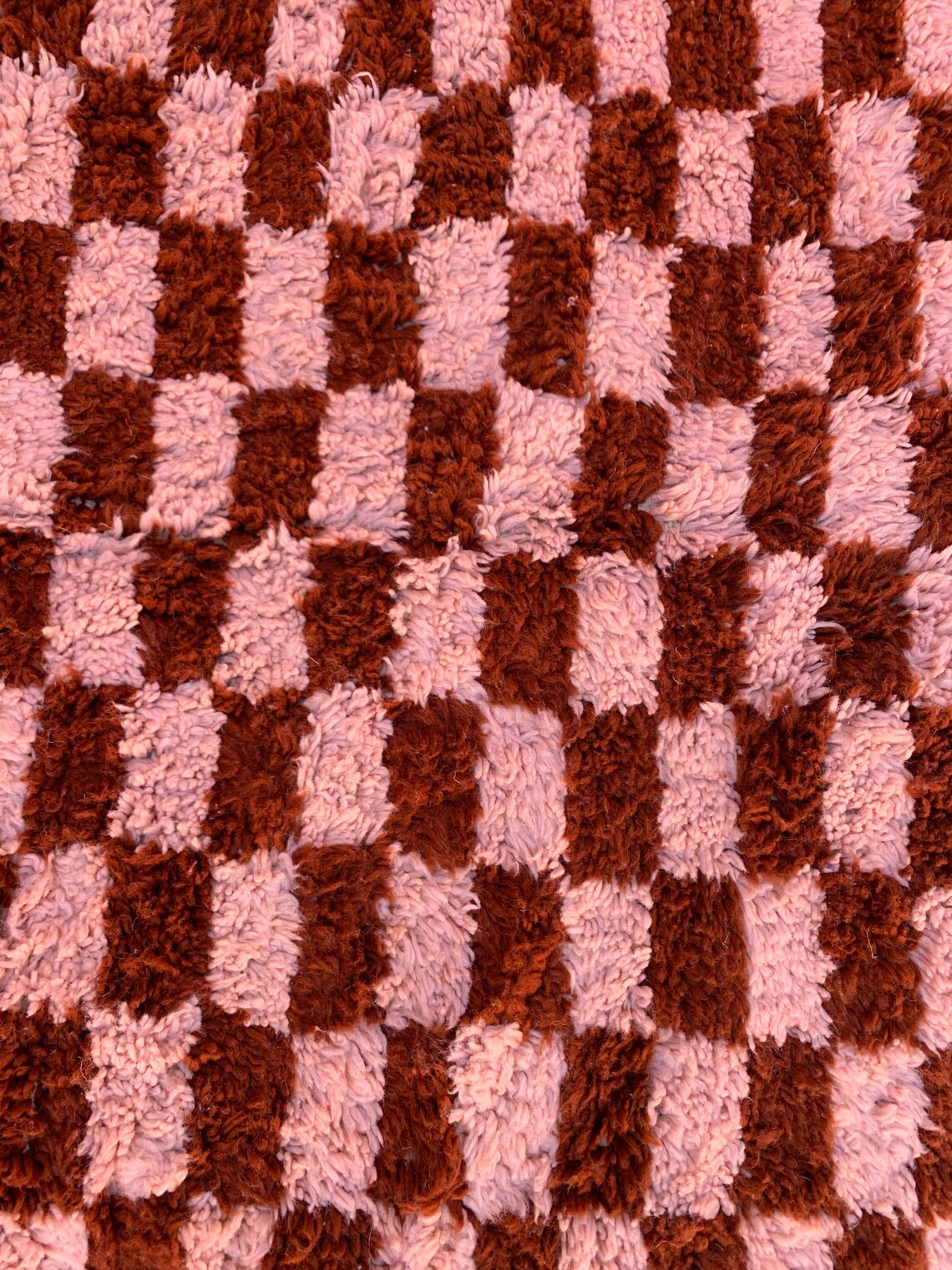 Brown / Creamy Checkered Rug Kitchen Rug Custom Made Checker | Etsy