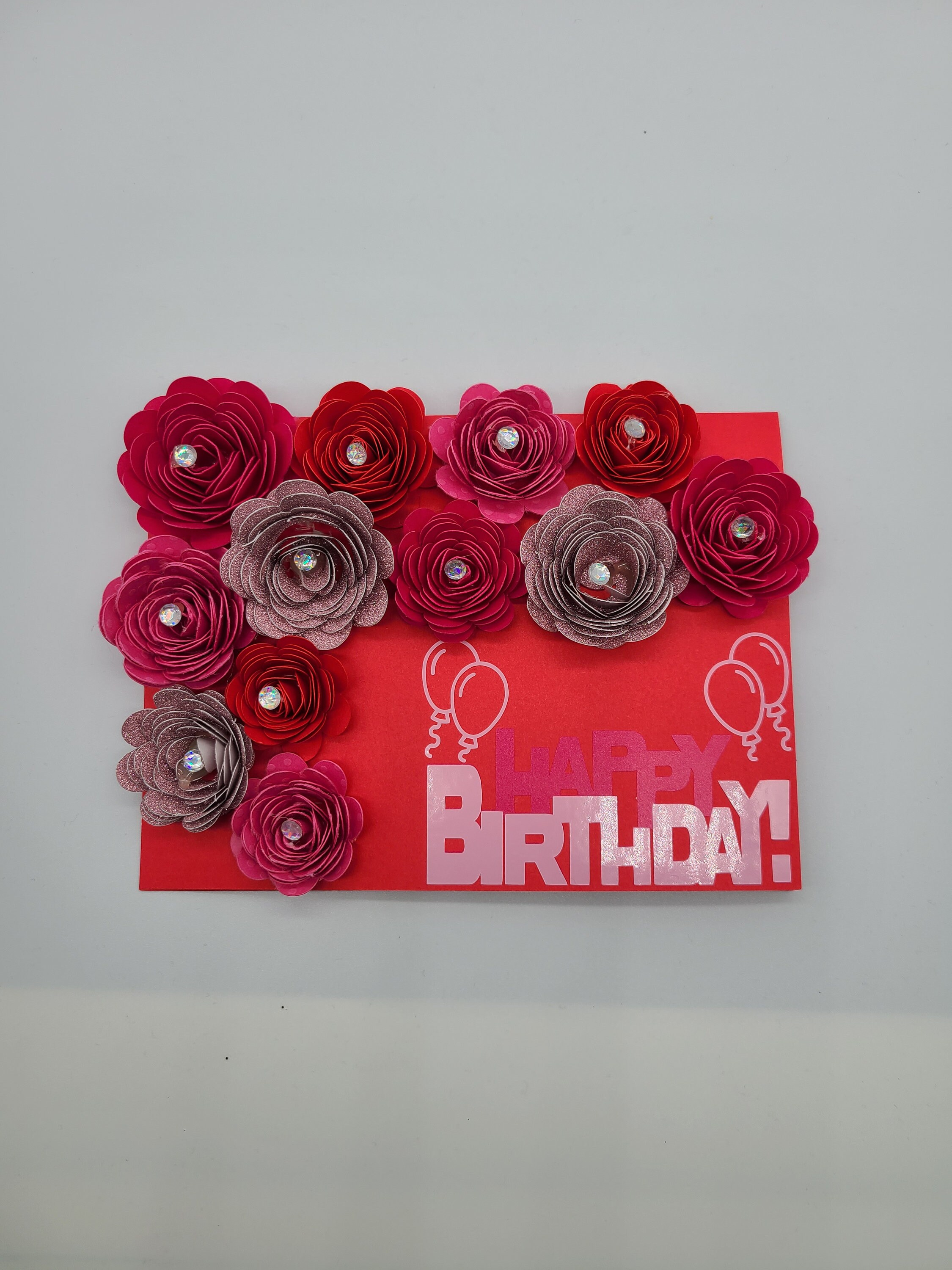 Adorable Handmade Rose Birthday Card - Etsy