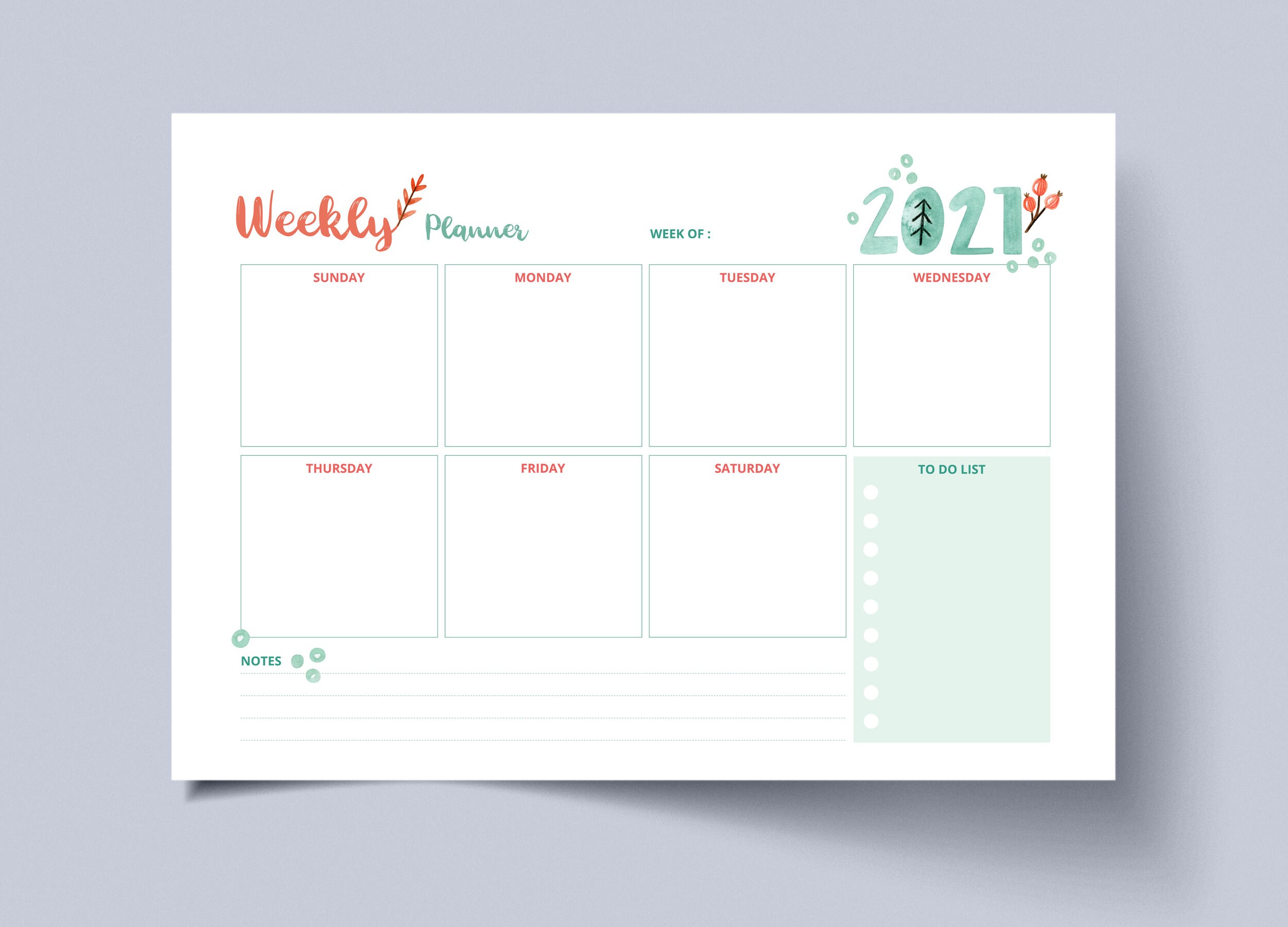 Printable Weekly Planner, 2021 Weekly Planner, Personal Weekly Planner ...