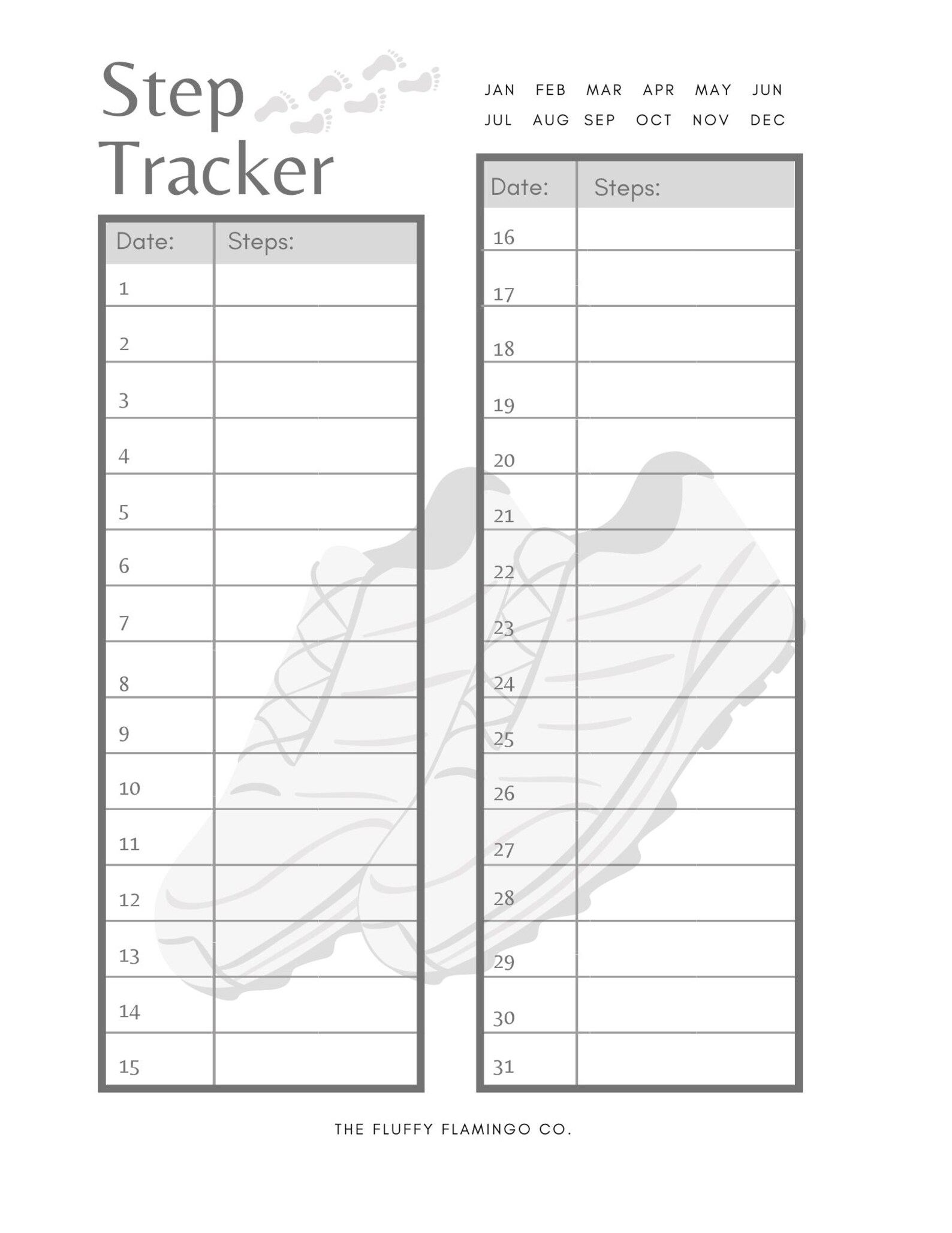 Step Tracker | Walking Log | Fillable Fitness Tracker | Steps Counter ...