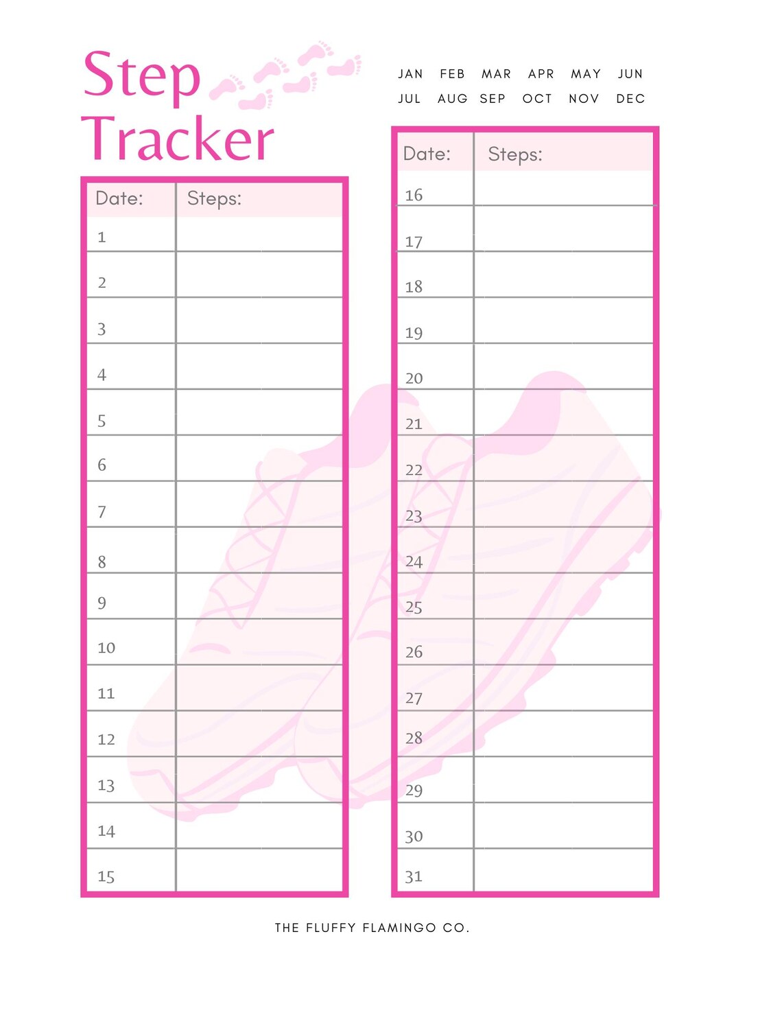 Step Tracker | Walking Log | Fillable Fitness Tracker | Steps Counter ...