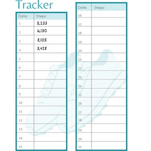 Step Tracker | Walking Log | Fillable Fitness Tracker | Steps Counter ...