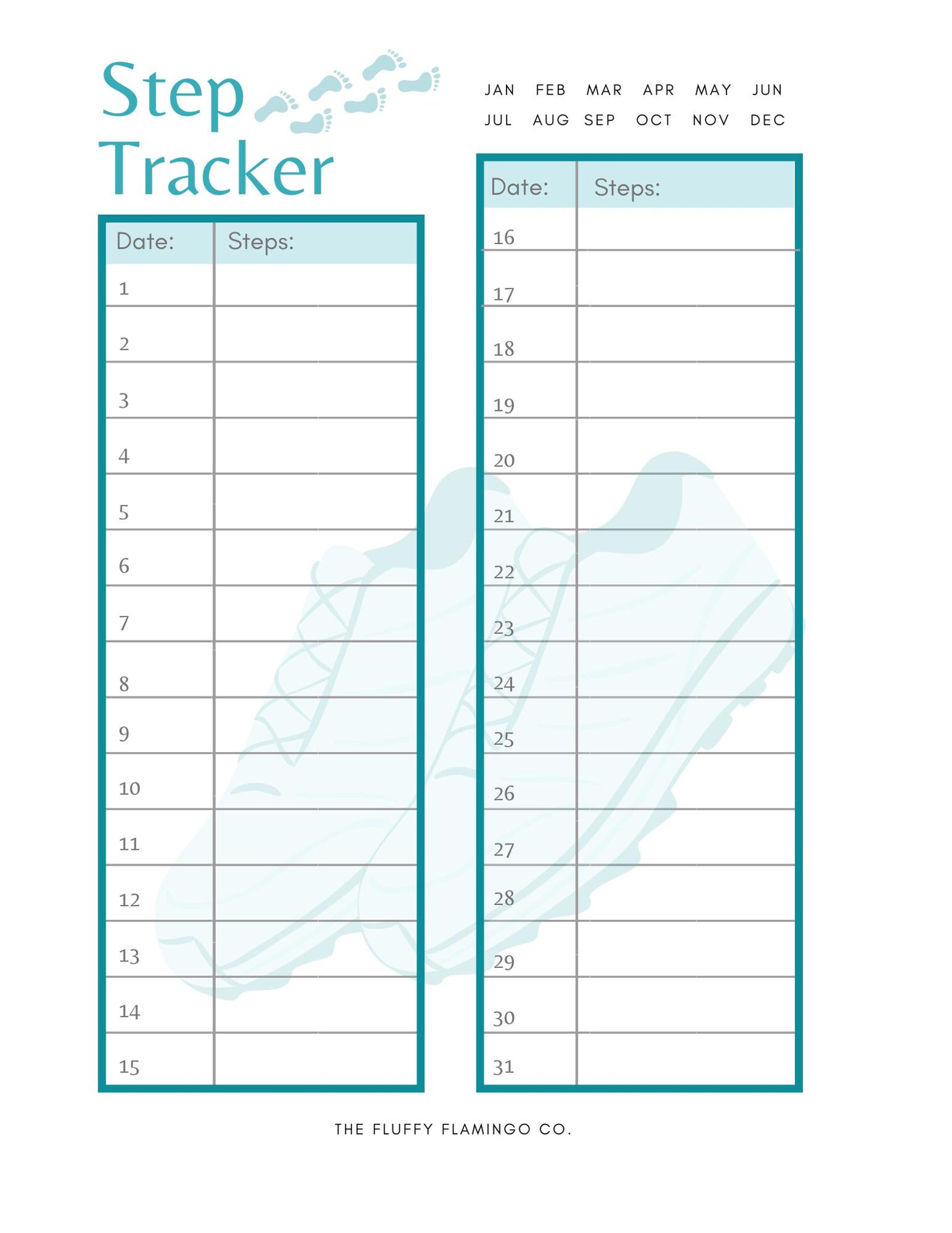 Step Tracker | Walking Log | Fillable Fitness Tracker | Steps Counter ...