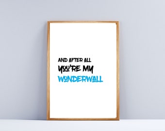 Wonderwall Lyrics - Etsy UK