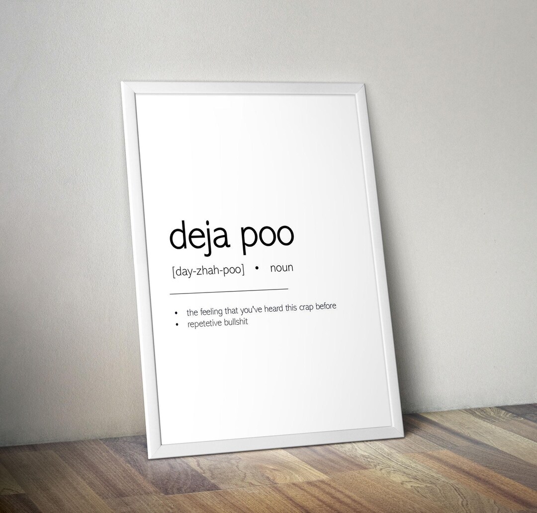 Deja Poo Definition Print, Dictionary Poster, Kitchen Wall Art ...