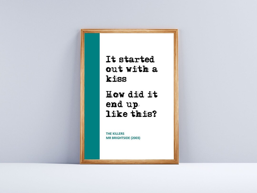 The Killers Poster, Druck, Wandkunst Mr Brightside song songtexte - Etsy.de