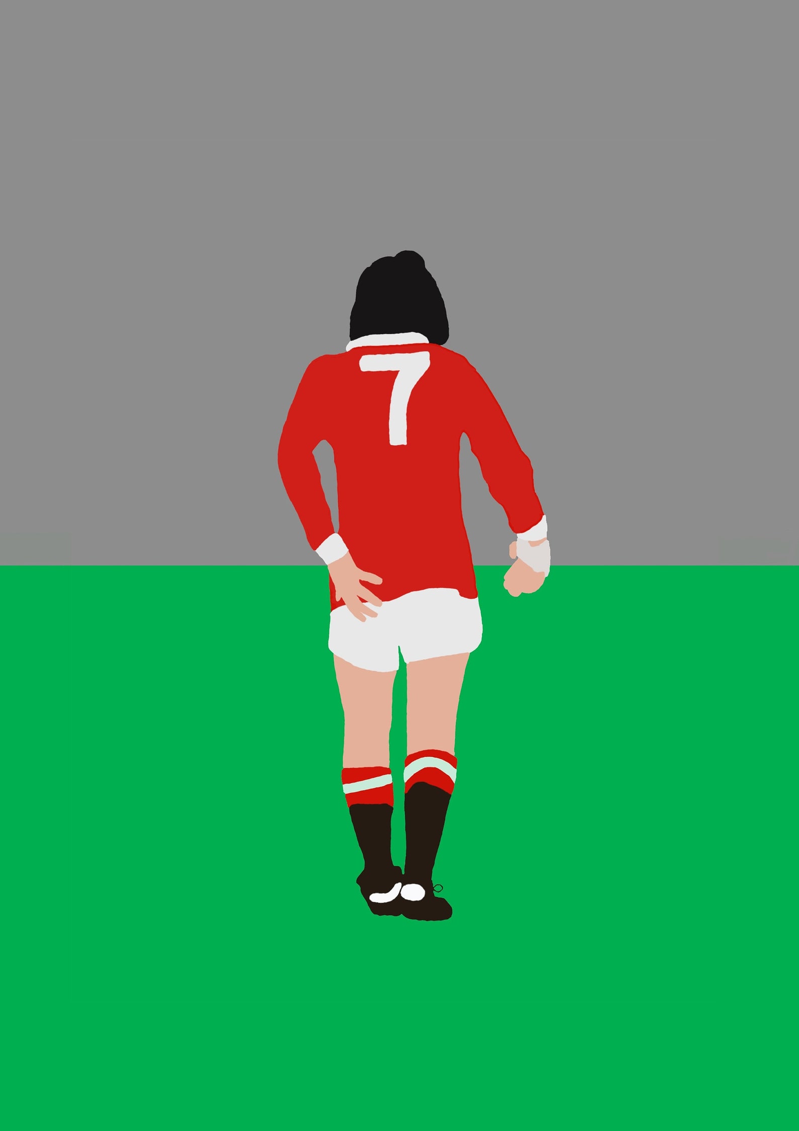Manchester United, George Best, Legend Number 7 Print, Poster, Wall Art ...