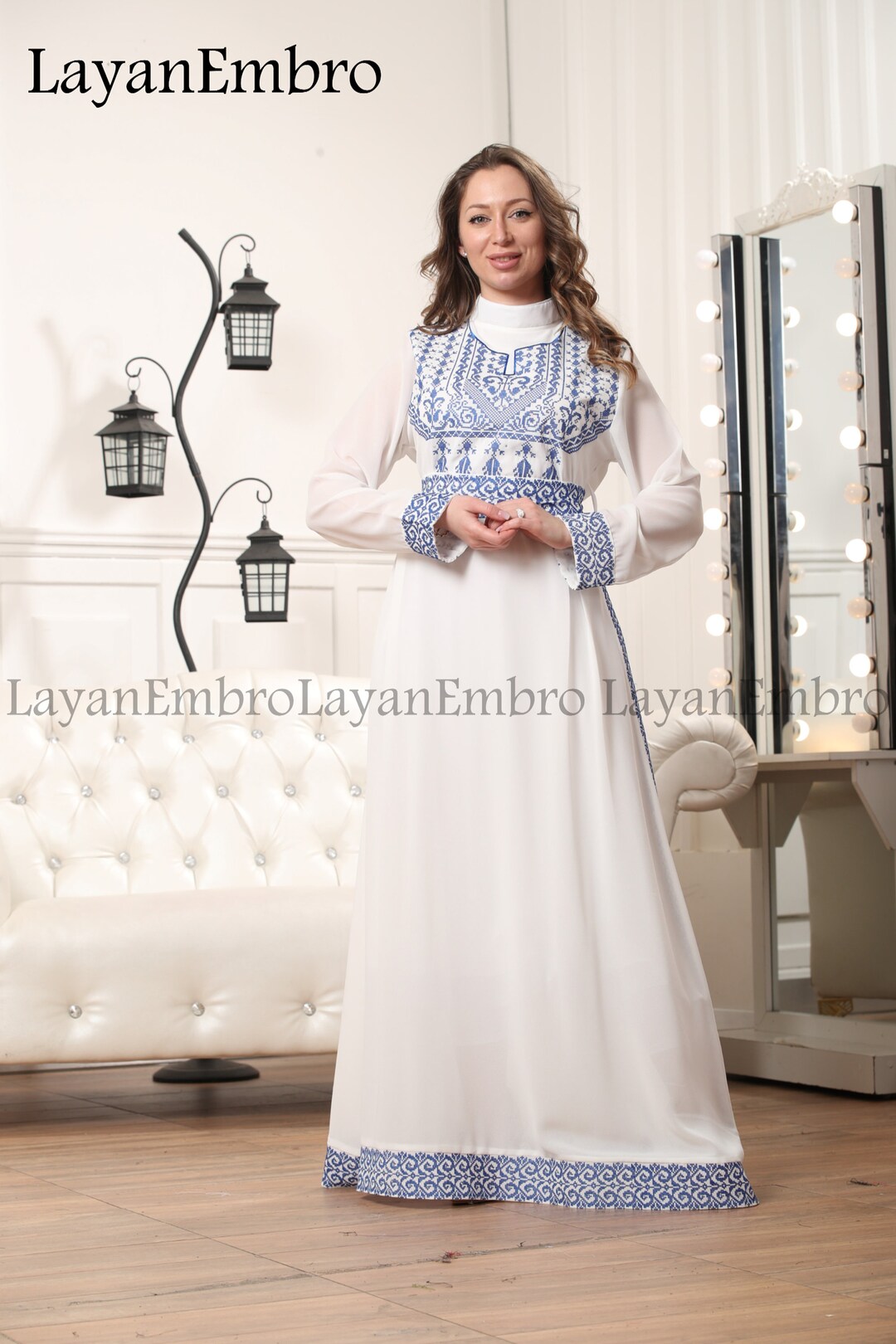 Palestinian Embroidered Thawb Dress Abaya Kaftan. مطرزات - Etsy