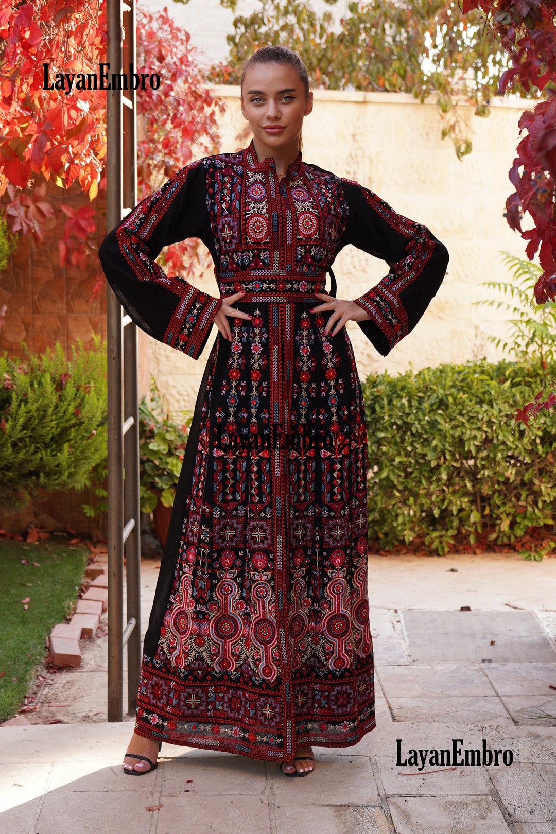Palestinian Embroidered Thawb Dress Available in - Etsy