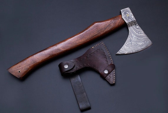 Damascus Axe Custom Handmade Damascus Steel Axe Rose Wood - Etsy