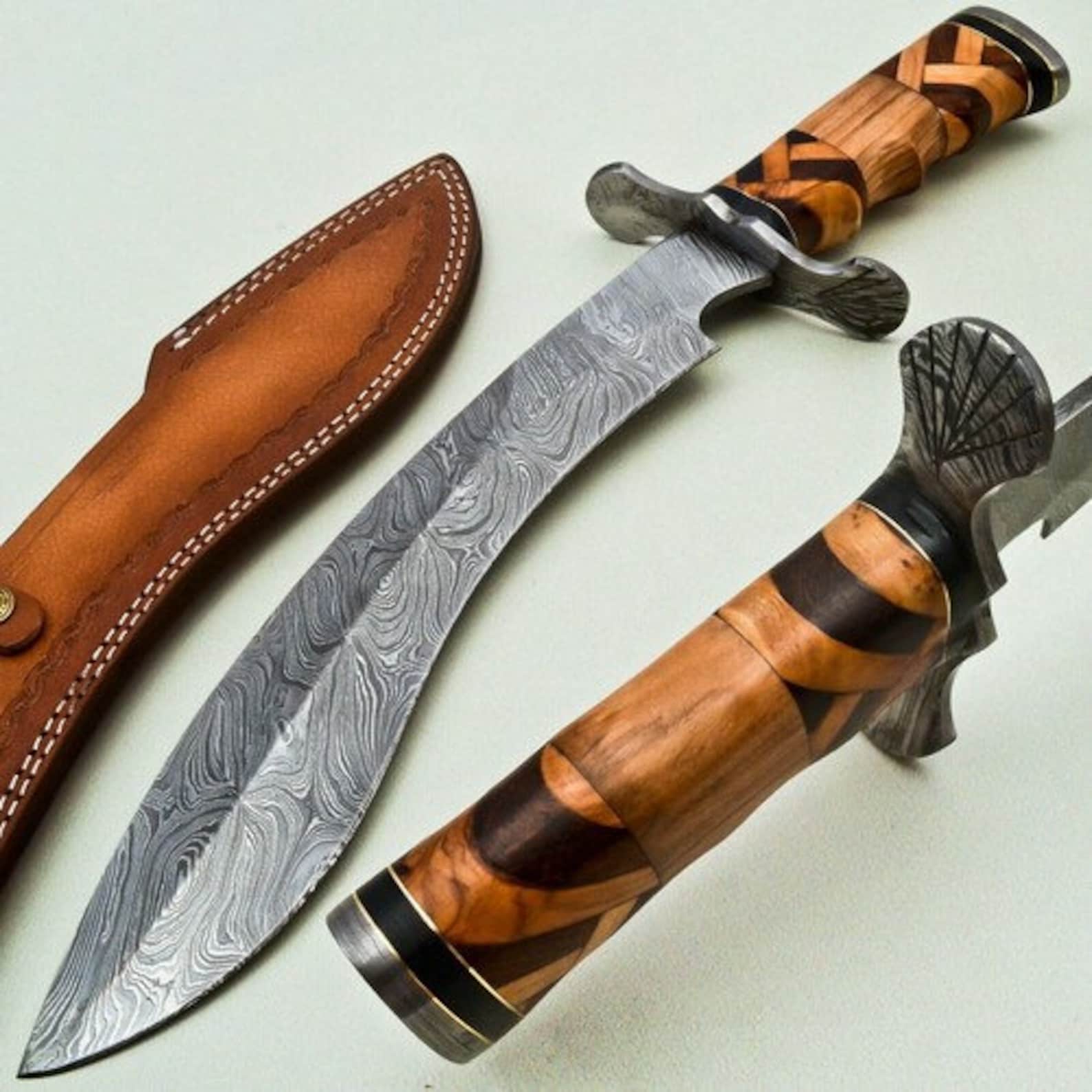 Custom Handmade Damascus Machete Hunting/kukri Knife - Etsy