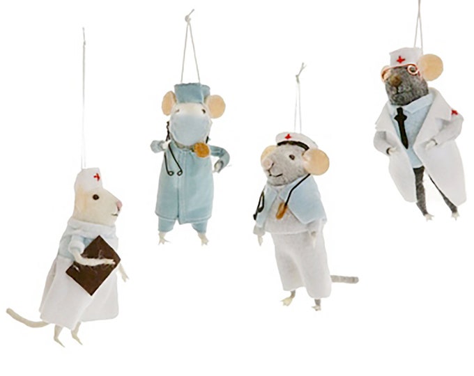 Nurse Mouse Felt Mice Felt Mouse Nurse Ornament Medical Ornament Nurse ...