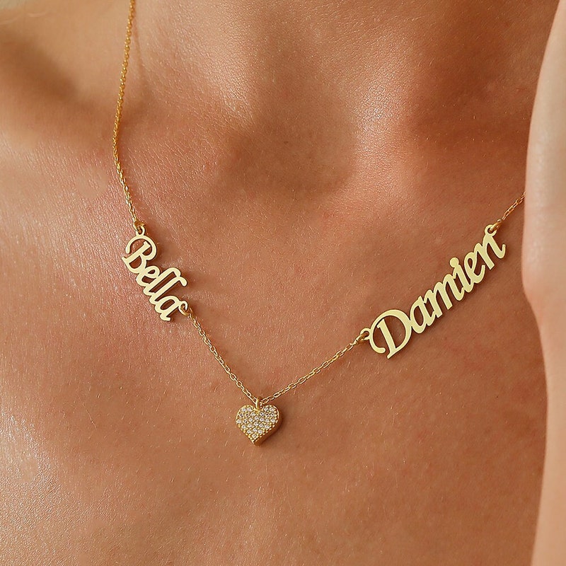 Two Name Necklace - Etsy