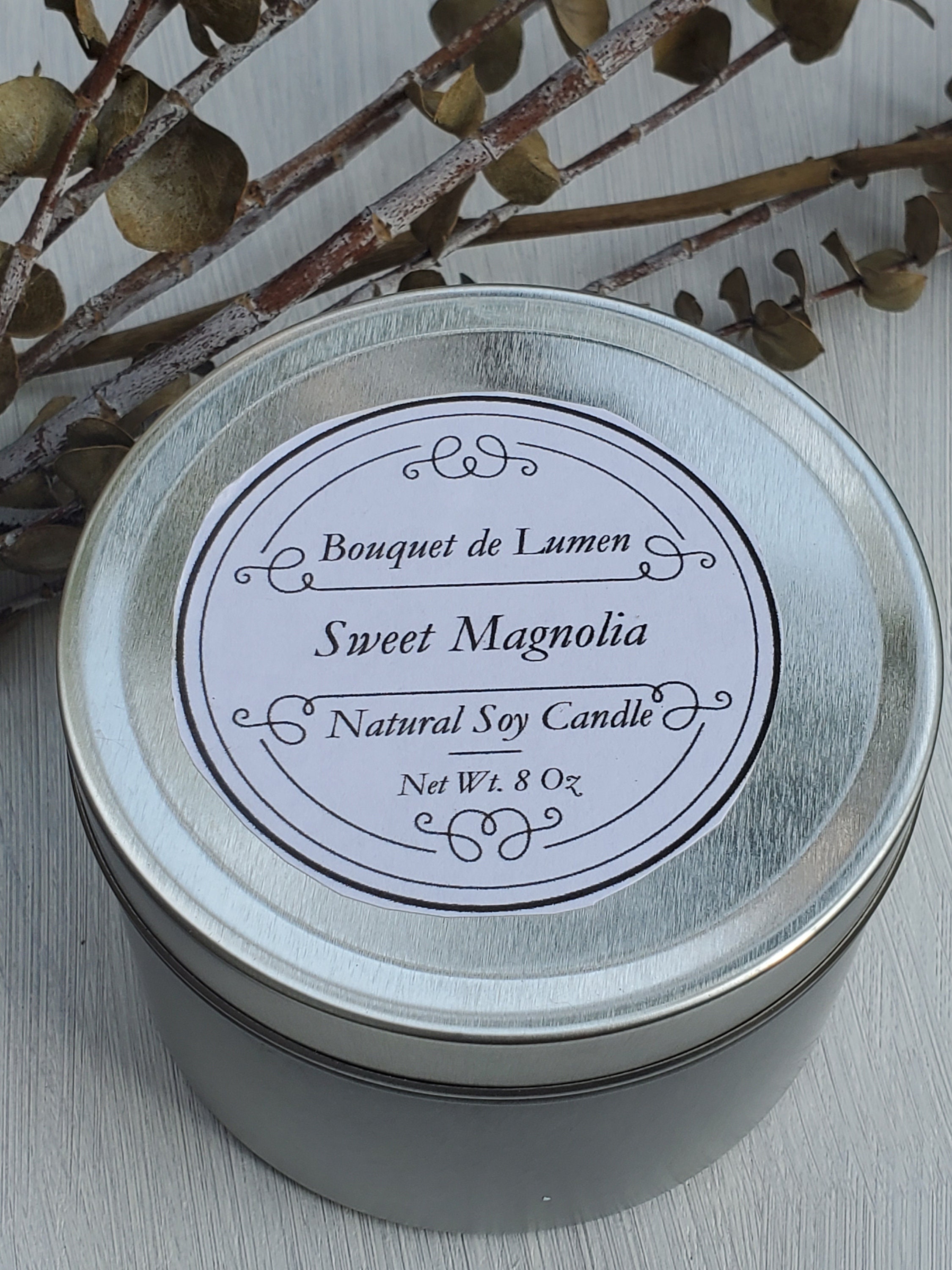 Magnolia Soy Candle, Sweet Magnolia Scented Soy Candle With 40 Hour ...