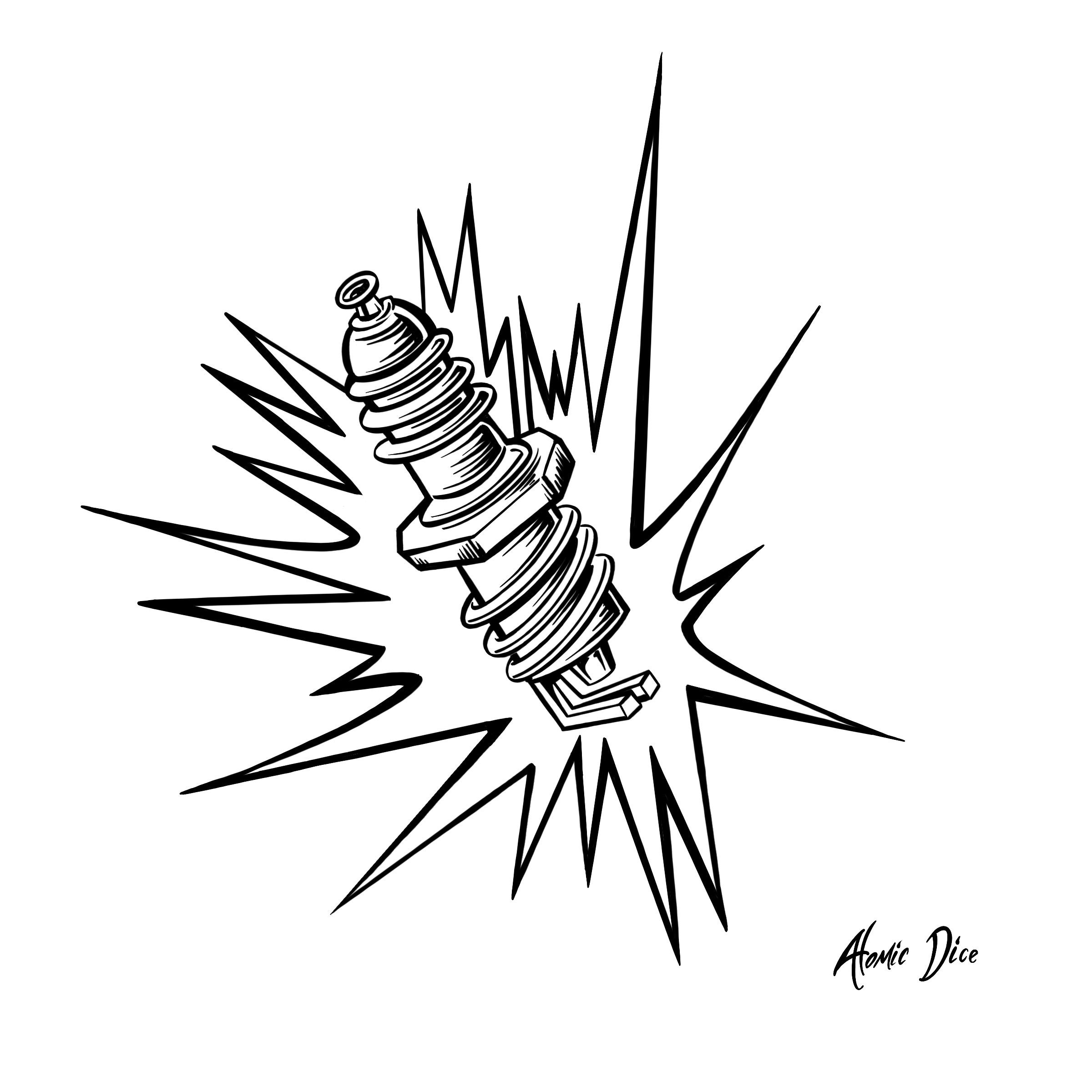 Spark Plug - Line Work - Etsy
